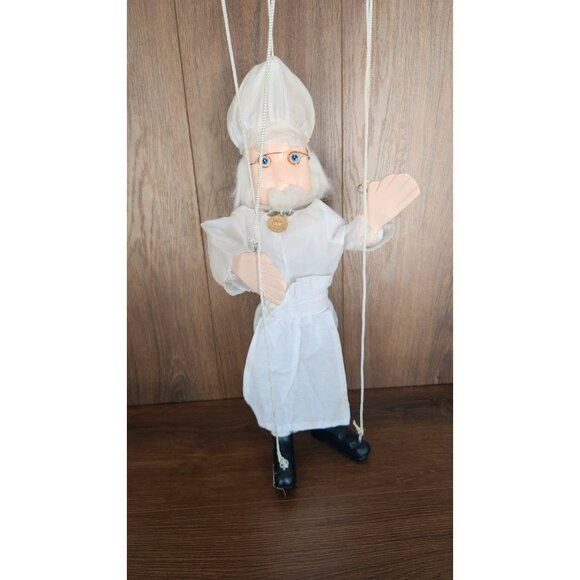Handmade | Toys | Vintage Handmade Wooden Chef Cook Marionette Original ...